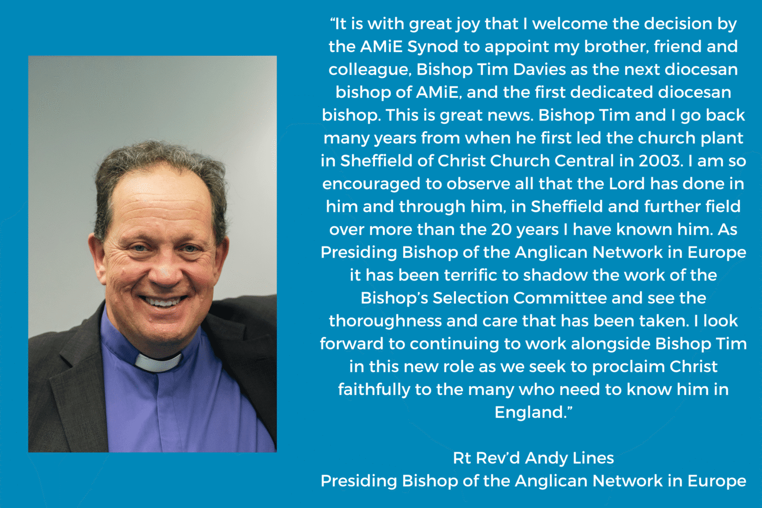 Press Release: New Diocesan Bishop - Anglican Mission in England